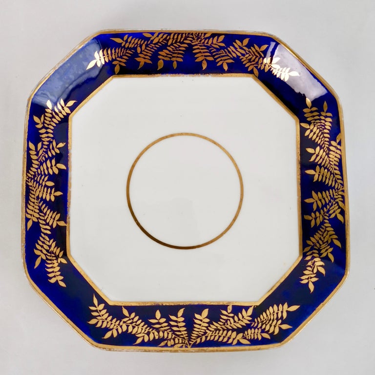 Spode Tea Service, Felspar Porcelain White and Cobalt Blue, Regency ...