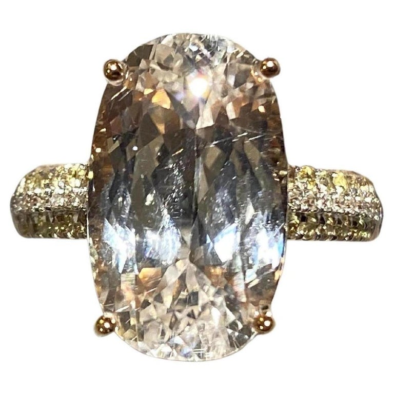 Spodumene and Diamond Ring in 18k Rose Gold For Sale at 1stDibs
