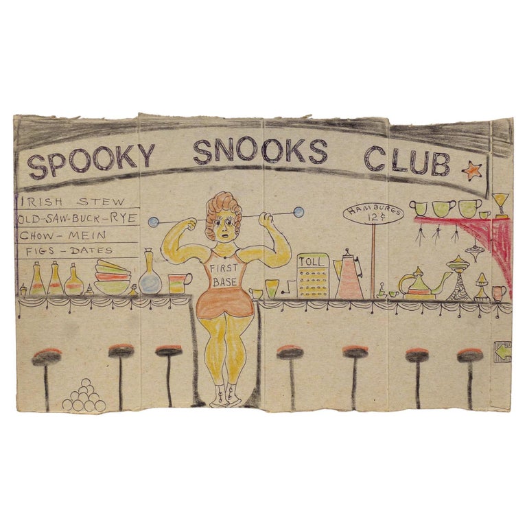 "Spooky Snooks Club Diner on Cracker Box by the Late Outsider Artist ...