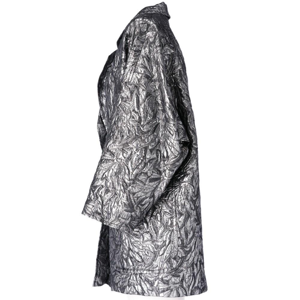 Sportmax Vintage metallic silver jacquard lined jacket For Sale at 1stDibs