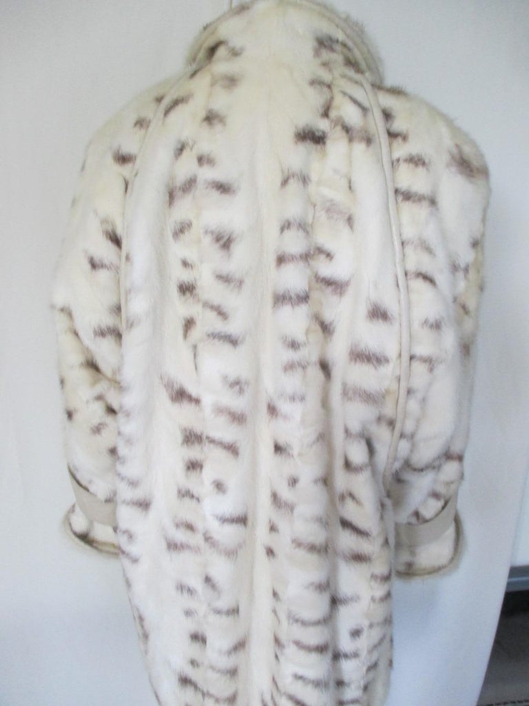 Spotted Design White Mink Fur Coat For Sale at 1stDibs