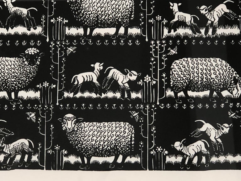 Spring Lambs Folly Cove Designers Hand Block Print at 1stDibs