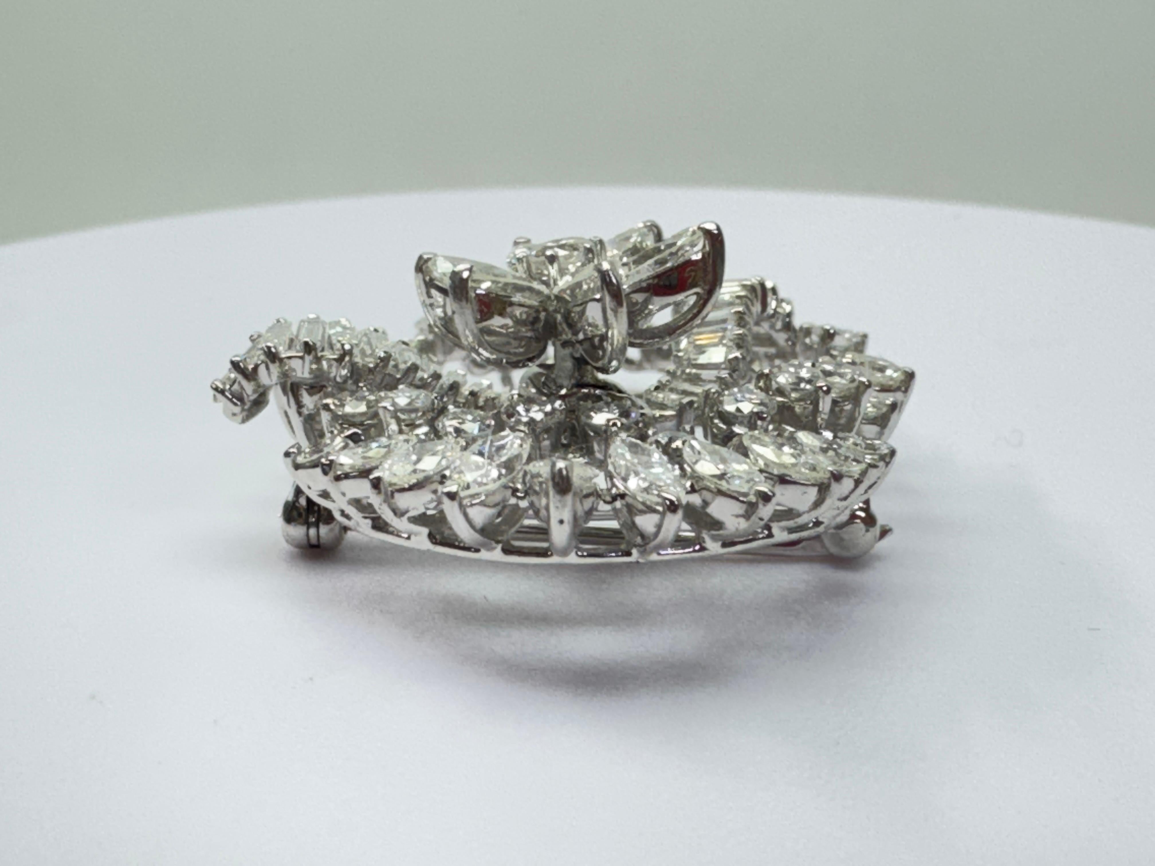 Spring Movement Floral Diamond Pin For Sale at 1stDibs | cartier uncut ...