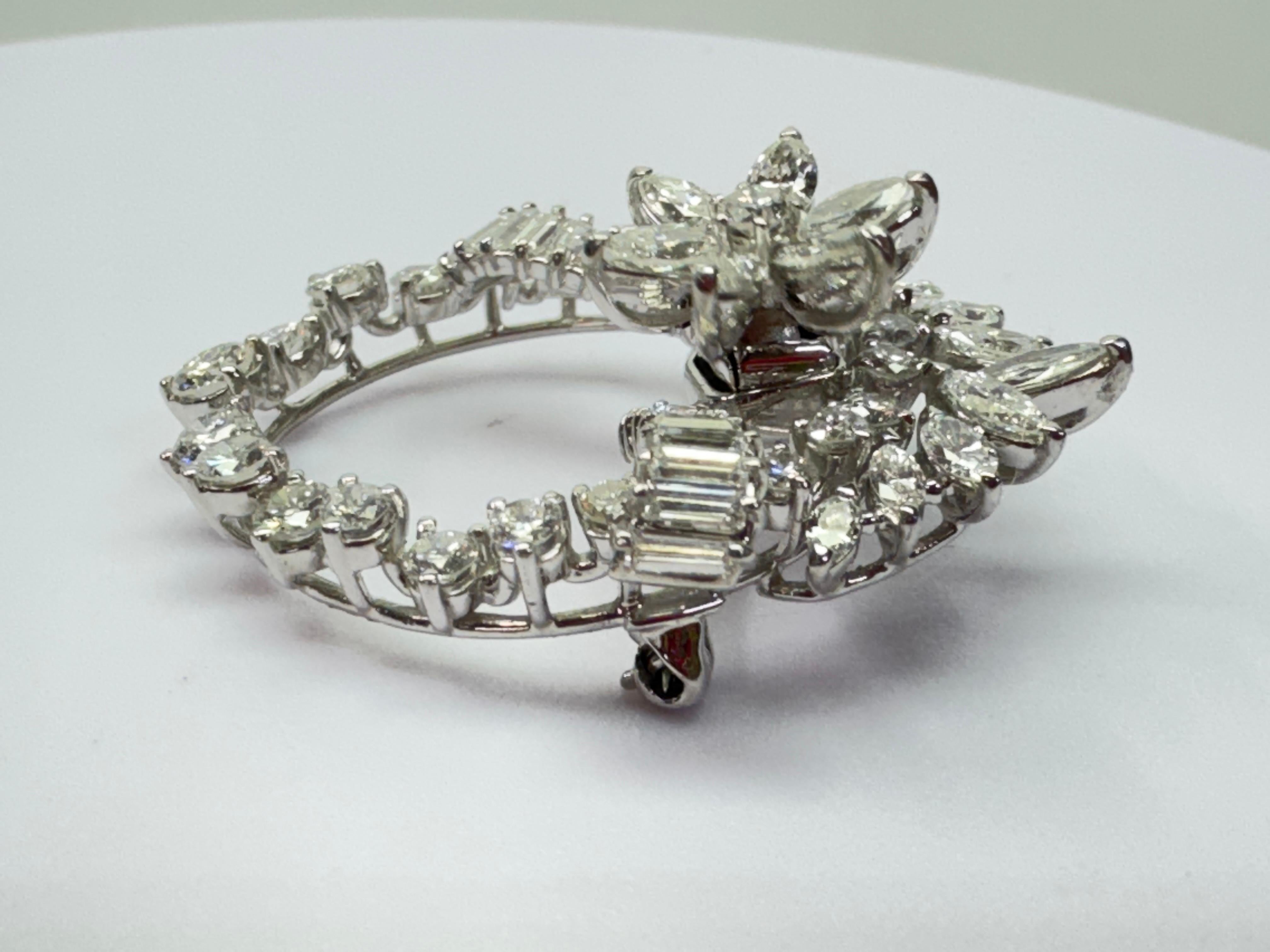Spring Movement Floral Diamond Pin For Sale at 1stDibs | cartier uncut ...