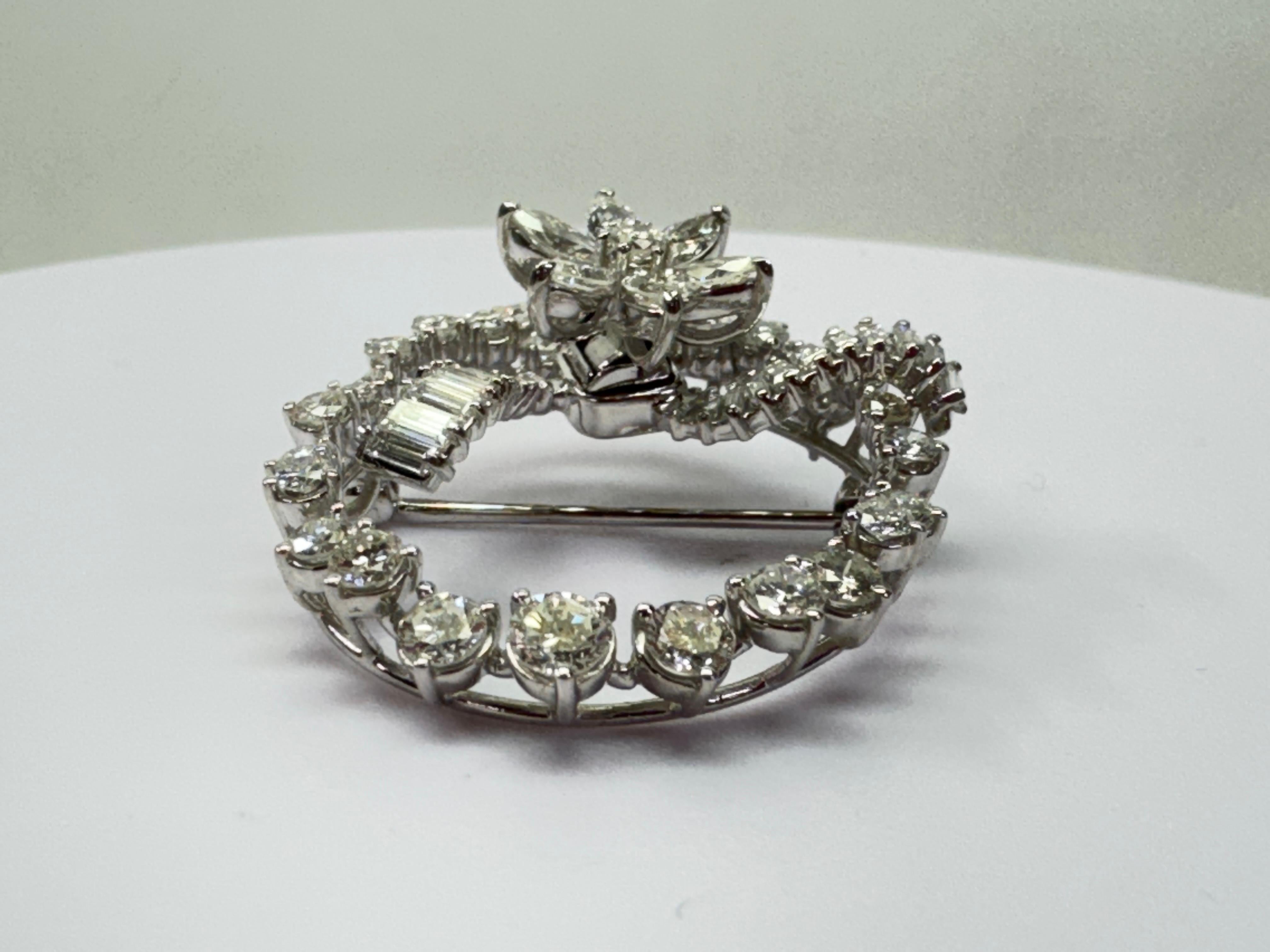 Spring Movement Floral Diamond Pin For Sale at 1stDibs | cartier uncut ...