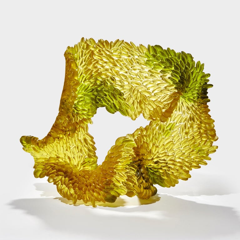 Spring Yellows II, Gold and Green Organic Glass Sculpture by Nina ...