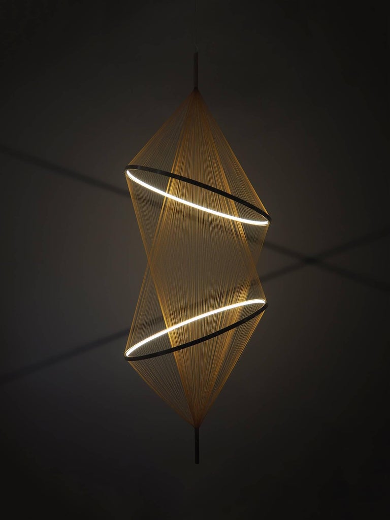 Spun Halo Pendant Lamp, Light Sculpture, Woven Chandelier For Sale at ...