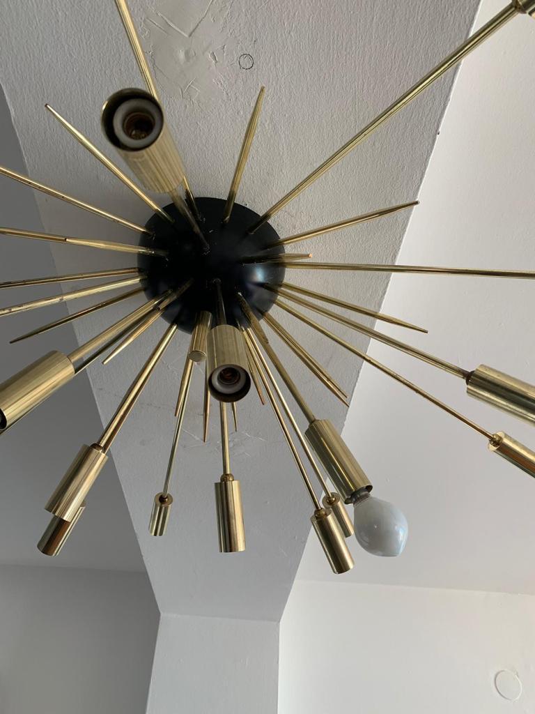 Sputnik Chandelier 1950 Stilnovo Design For Sale at 1stDibs
