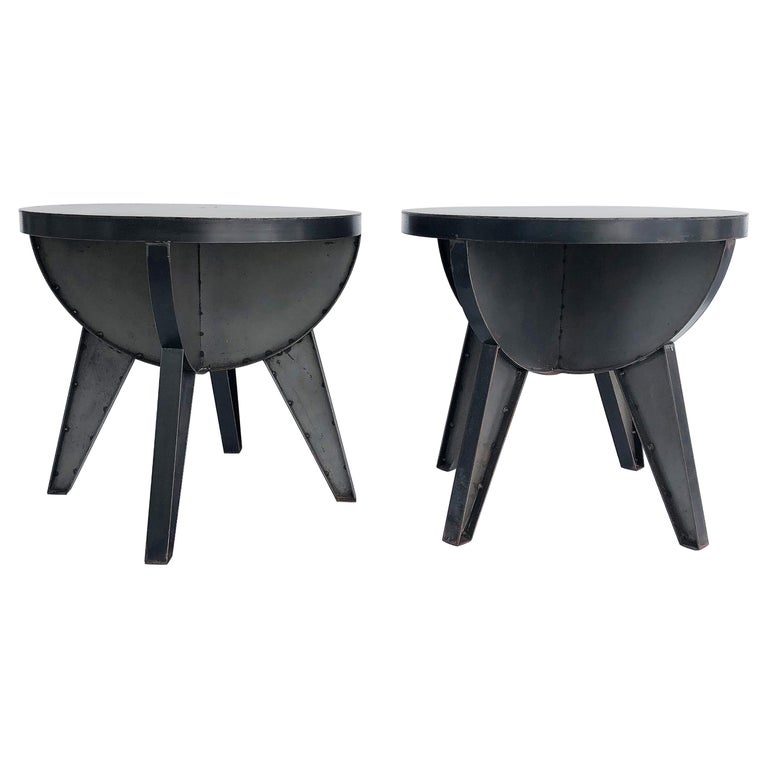 Sputnik Studio Industrial Recycled Steel Side Tables by Kevin Shahan ...