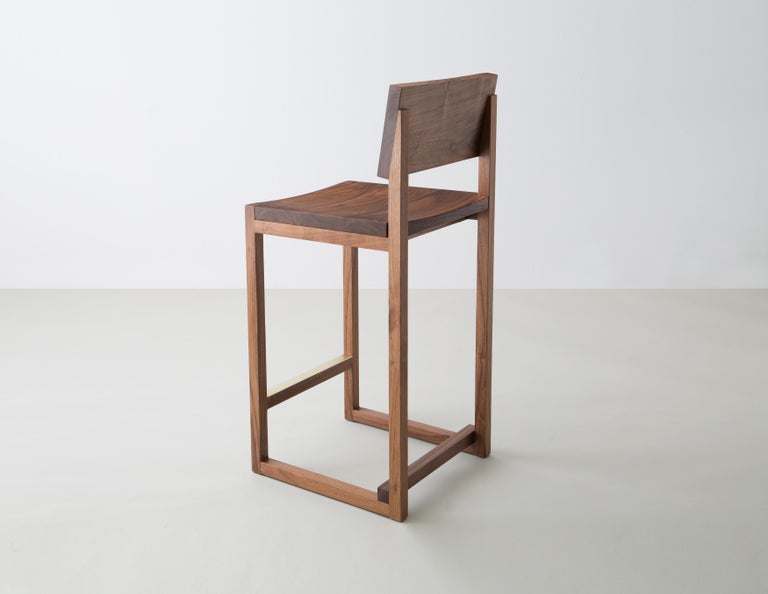 SQ Counter Stool, Maple Hardwood, Brushed Nickel For Sale at 1stDibs ...