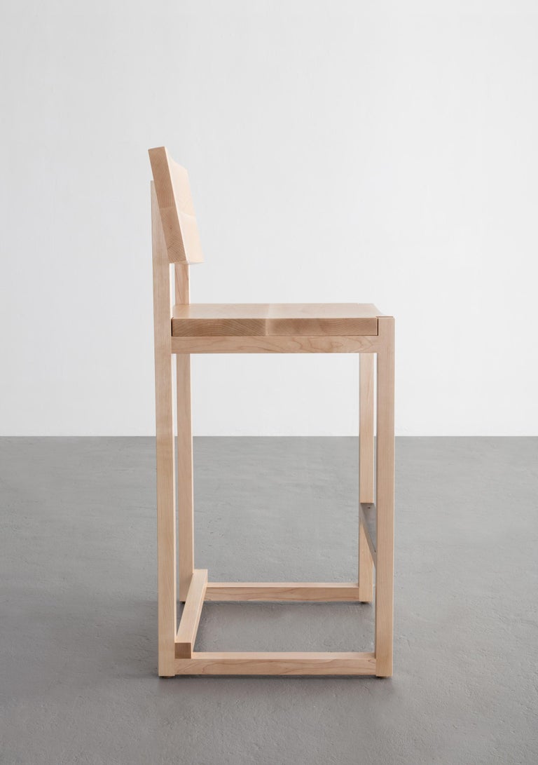 SQ Counter Stool, Maple Hardwood, Brushed Nickel For Sale at 1stDibs ...
