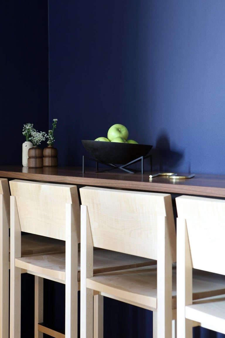 SQ Counter Stool, Maple Hardwood, Brushed Nickel For Sale at 1stDibs ...