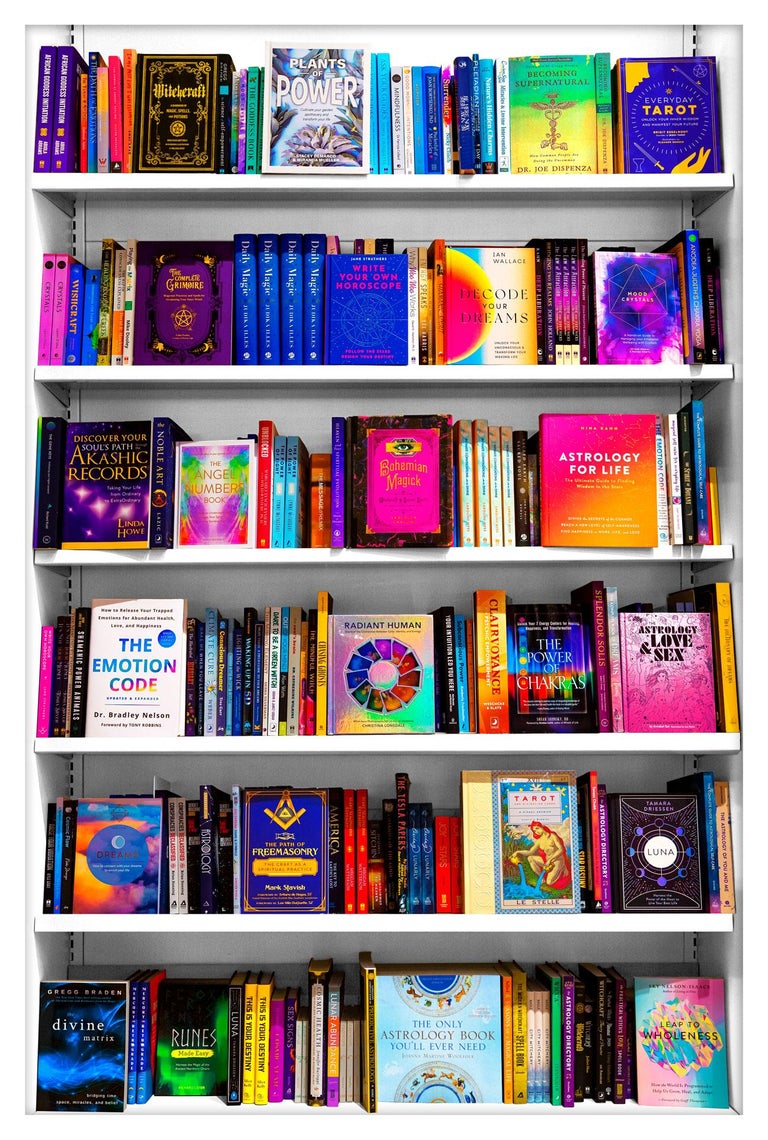 SQRA - New Age Bookscape I (White 48" x 72") For Sale at 1stDibs