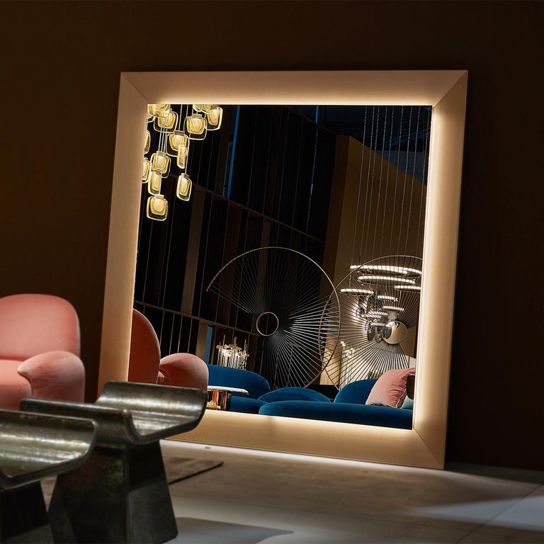 Squadro Gold Matte Mirror For Sale at 1stDibs
