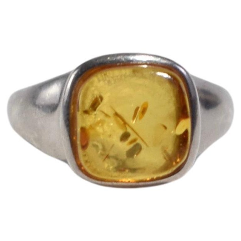 Square Amber Ring For Sale at 1stDibs