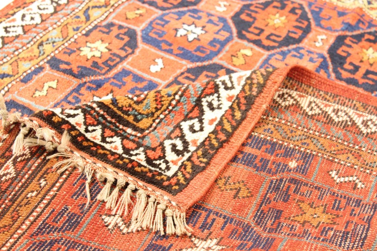 Square Antique Kurdish Style Rug of Persian Origin with Red and Navy ...