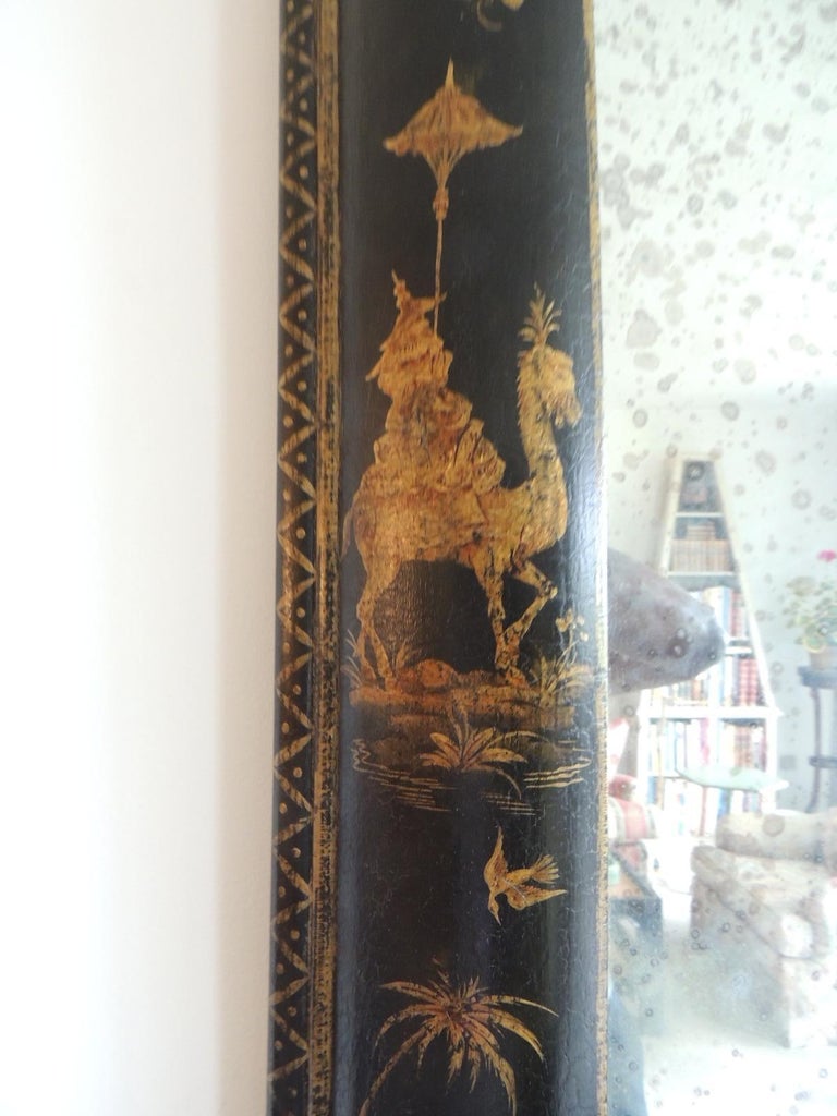 Rectangular Antique Style Chinoiserie Lacquer and Gold Wall Mirror For ...