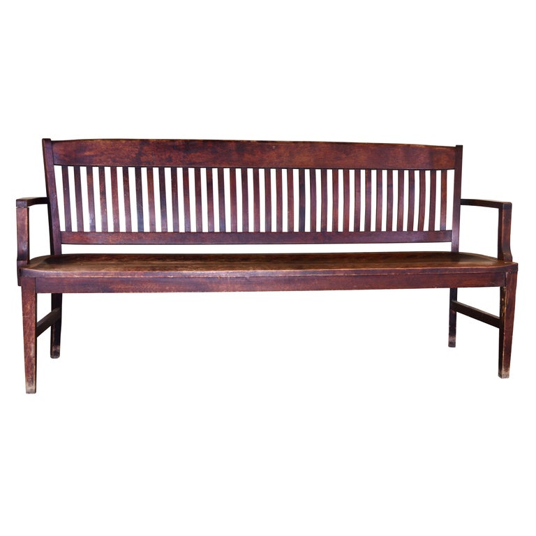 Square Back Courtroom Bench at 1stDibs