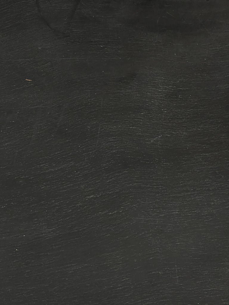 Square Black Slate Top, Oak Base Coffee Table in Style of Frank Lloyd ...