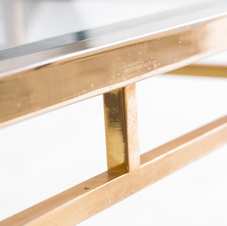 Square Brass Coffee Table For Sale at 1stDibs