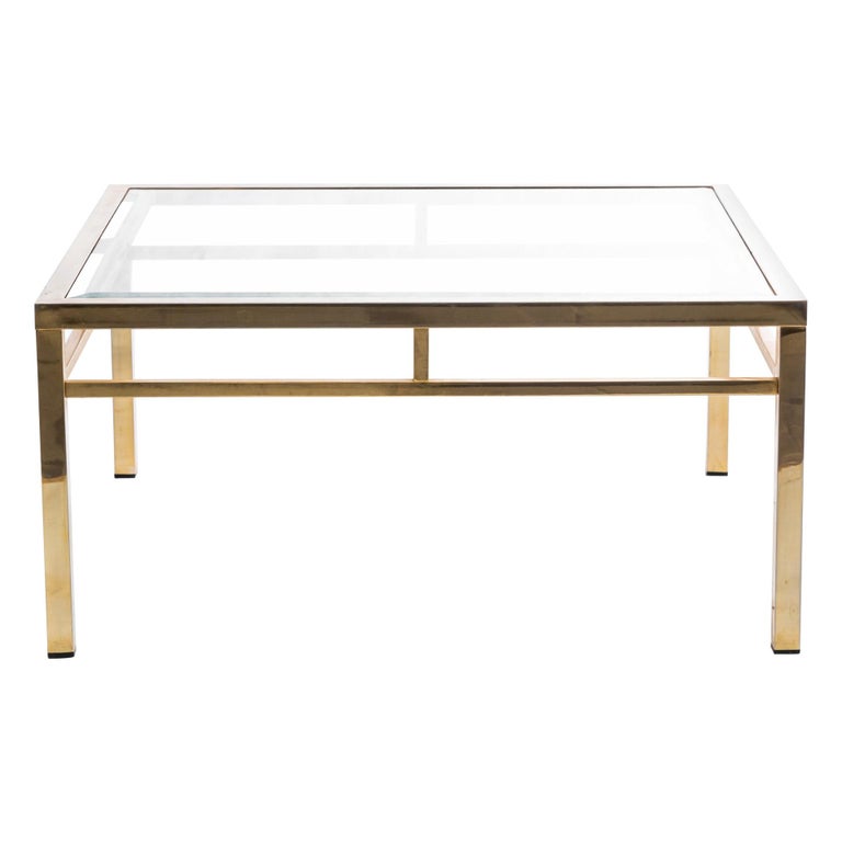 Square Brass Coffee Table For Sale at 1stDibs