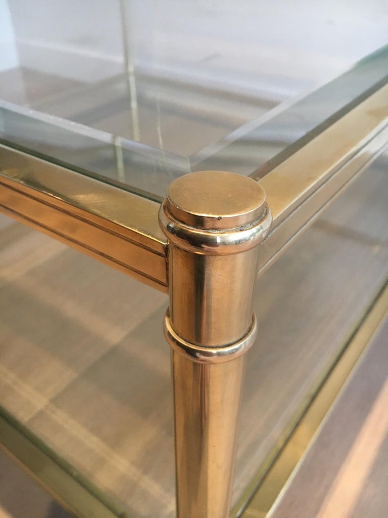 Square Brass Coffee Table, French, circa 1970 at 1stDibs