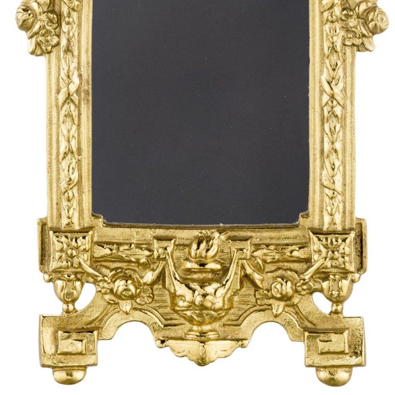 Sissi square brass frame with garland and doves For Sale at 1stDibs