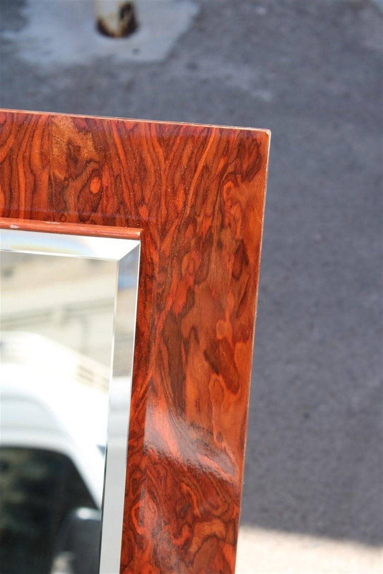 Square Briar Wall Mirror by Walnut Italian Design, 1970 For Sale at 1stDibs