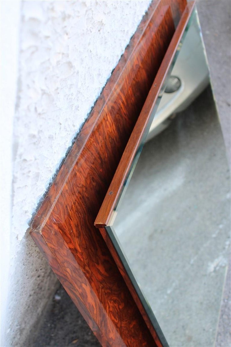 Square Briar Wall Mirror by Walnut Italian Design, 1970 For Sale at 1stDibs