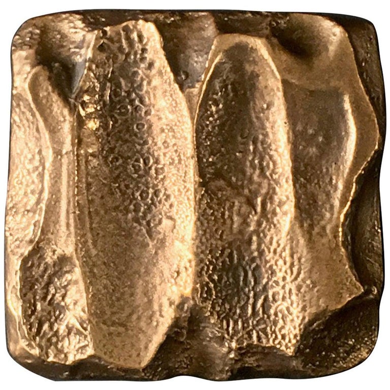 Square Bronze Door Handle with Abstract Design ''Unused'' For Sale at ...