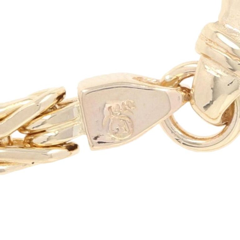 Square Byzantine Chain Necklace, 14 Karat Yellow Gold Lobster Claw ...