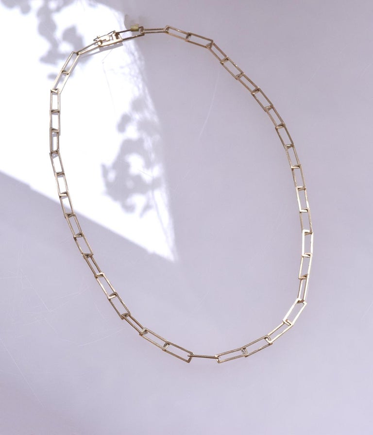Square Chain Gold Necklace For Sale at 1stDibs | gold square chain necklace
