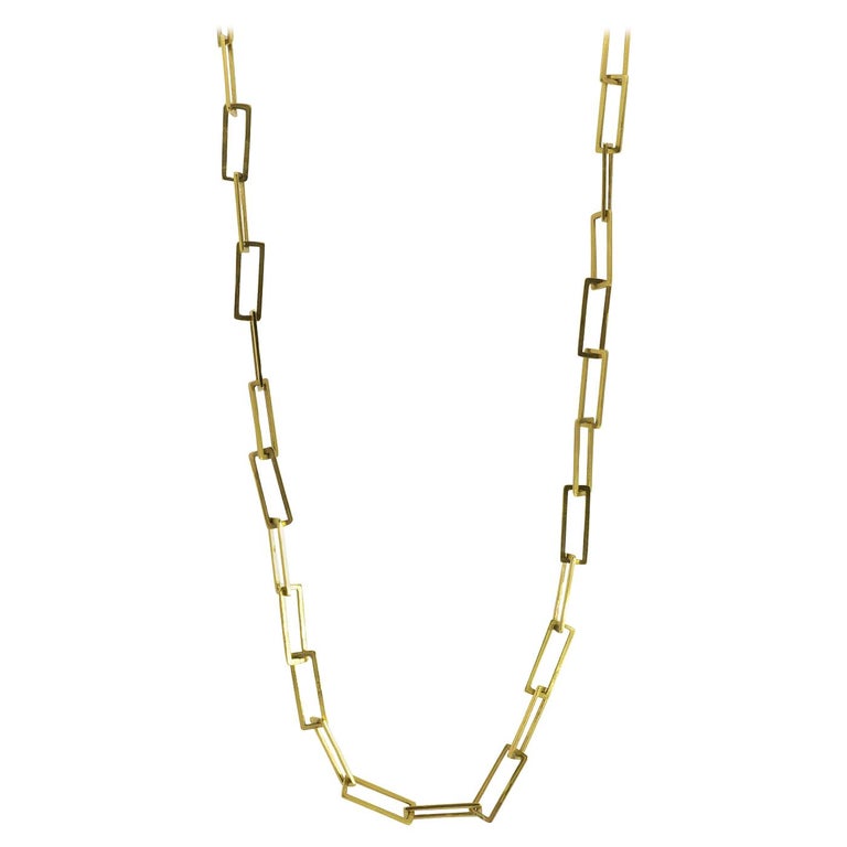 Square Chain Gold Necklace For Sale at 1stDibs | gold square chain necklace