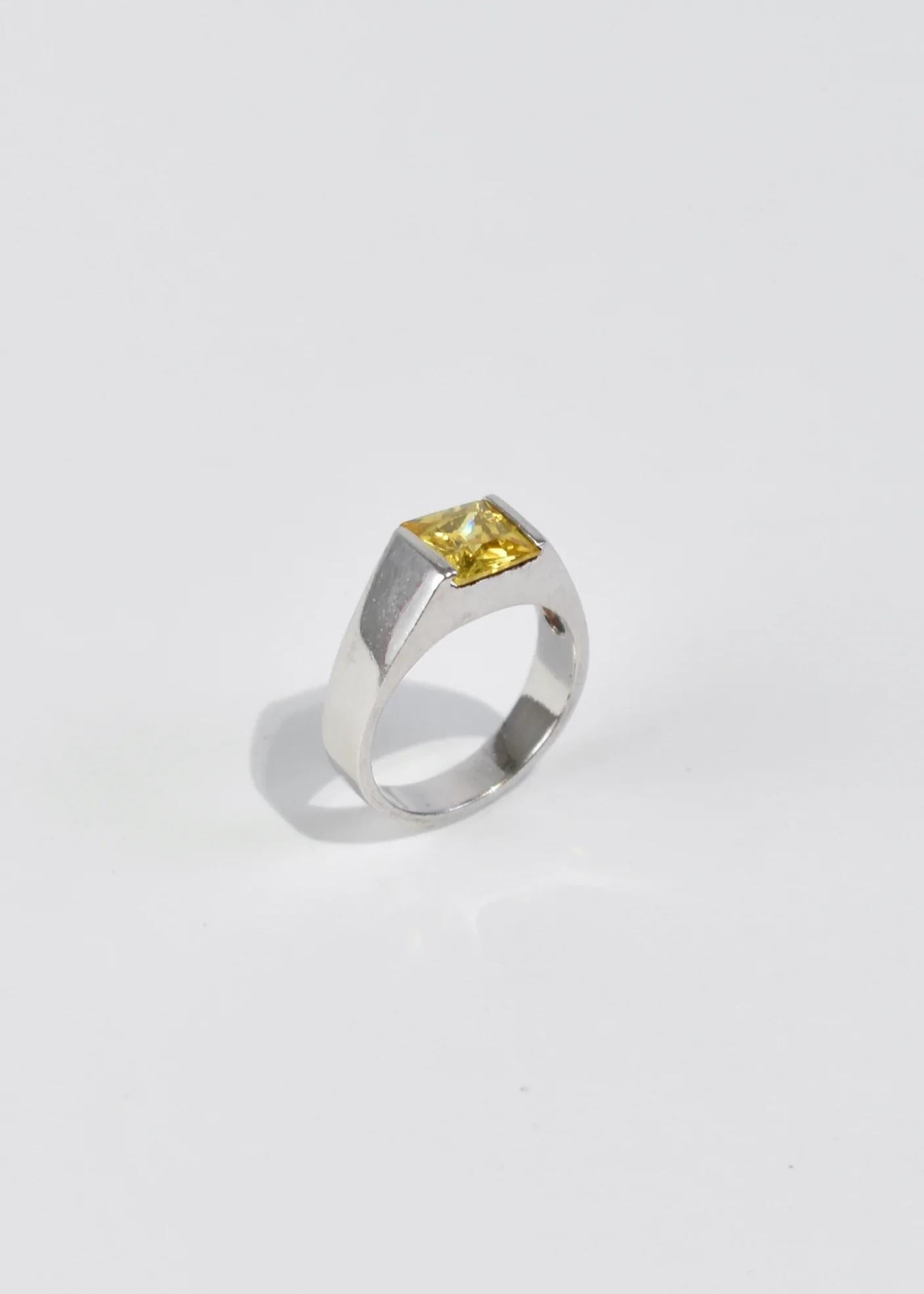 Square Citrine Ring at 1stDibs