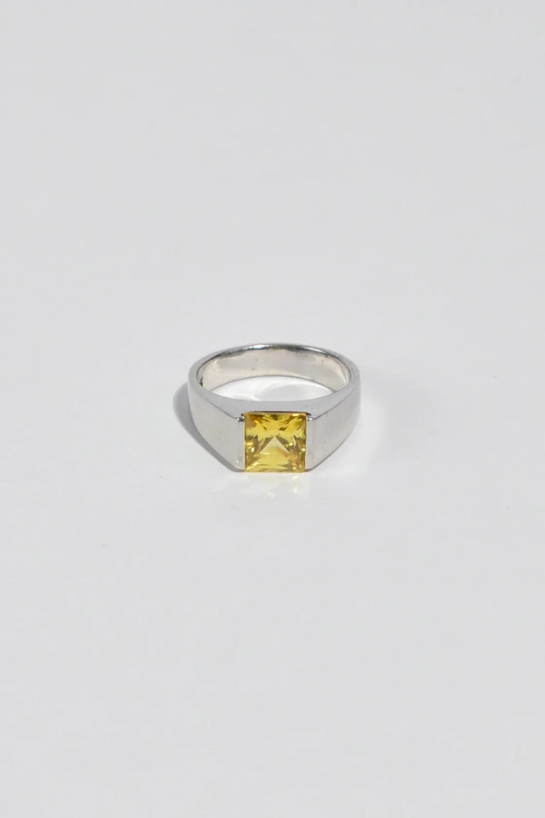 Square Citrine Ring at 1stDibs
