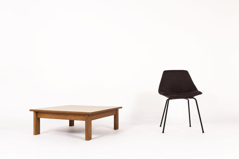 Square Coffee Table by French Andre Sornay Beech and Beige Laminate Top ...