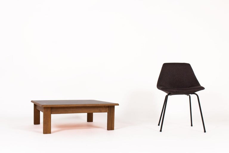 Square Coffee Table by French Andre Sornay Beech and Black Laminate Top ...