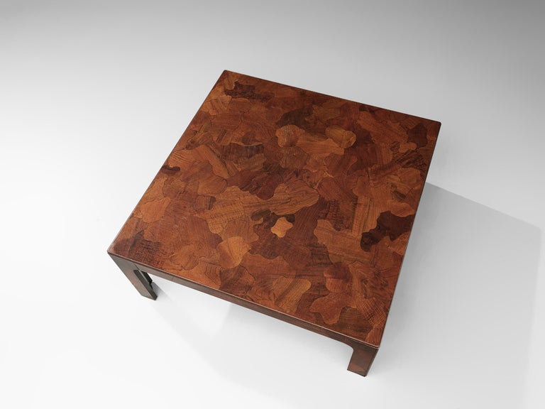 Square Coffee Table in American Walnut with Inlayed Top For Sale at 1stDibs