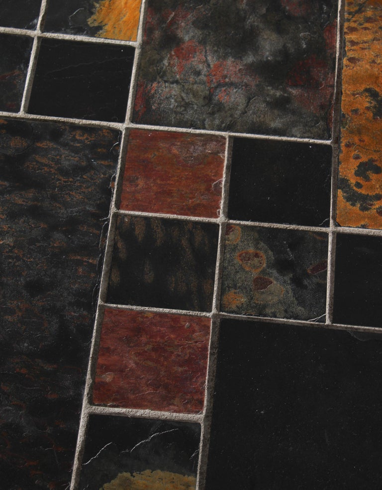 Square Coffee Table in Oak with Slate Top, Haslev Furniture, Denmark ...