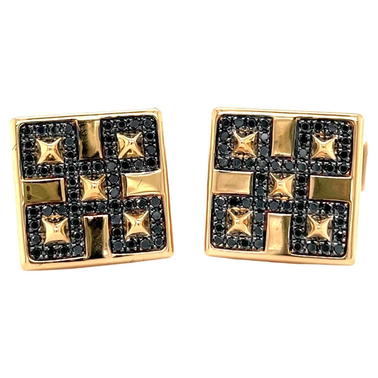 Square cufflinks Black Diamonds For Sale at 1stDibs