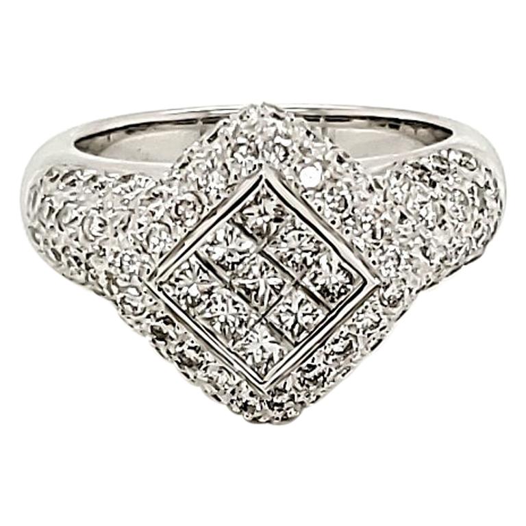 Square Cut Diamond and Gold Ring For Sale (Free Shipping) at 1stDibs ...