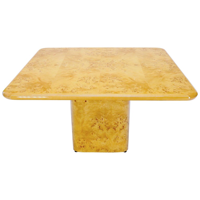 Square Dining Conference Table Wrapped in Burl Wood by Habitat For Sale ...