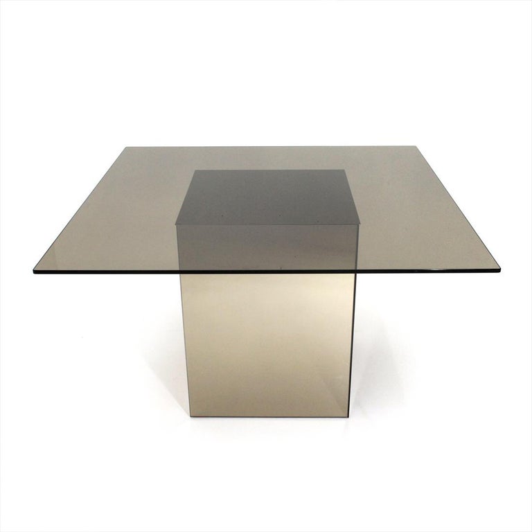 Square Dining Table Block by Nanda Vigo for Acerbis, 1970s at 1stDibs