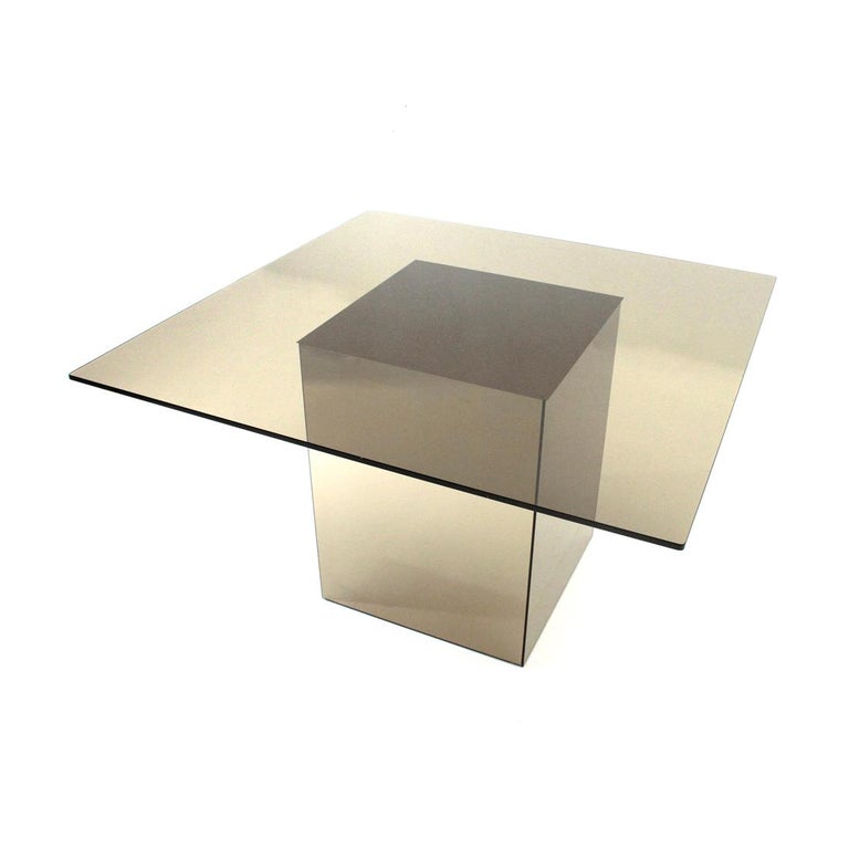 Square Dining Table Block by Nanda Vigo for Acerbis, 1970s at 1stDibs