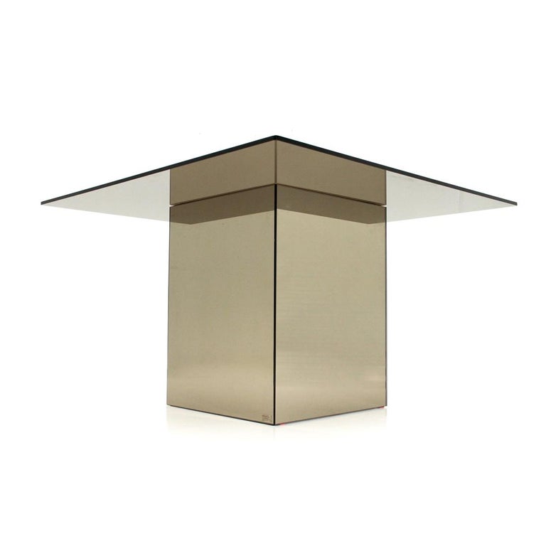 Square Dining Table Block by Nanda Vigo for Acerbis, 1970s at 1stDibs