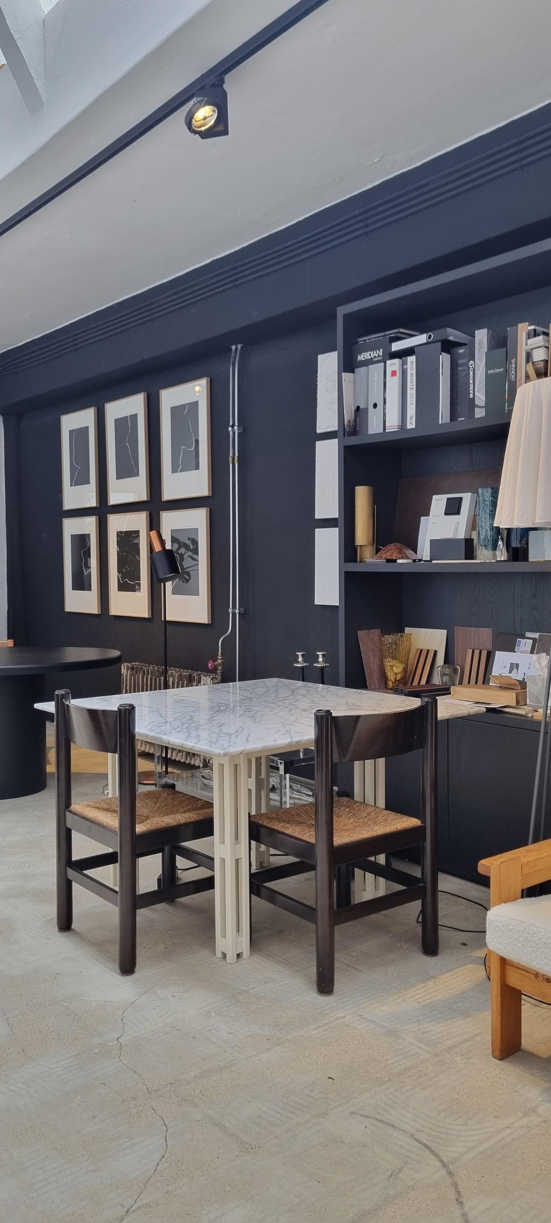 Square Dining Table in Carrara Marble and Beechwood For Sale at 1stDibs ...