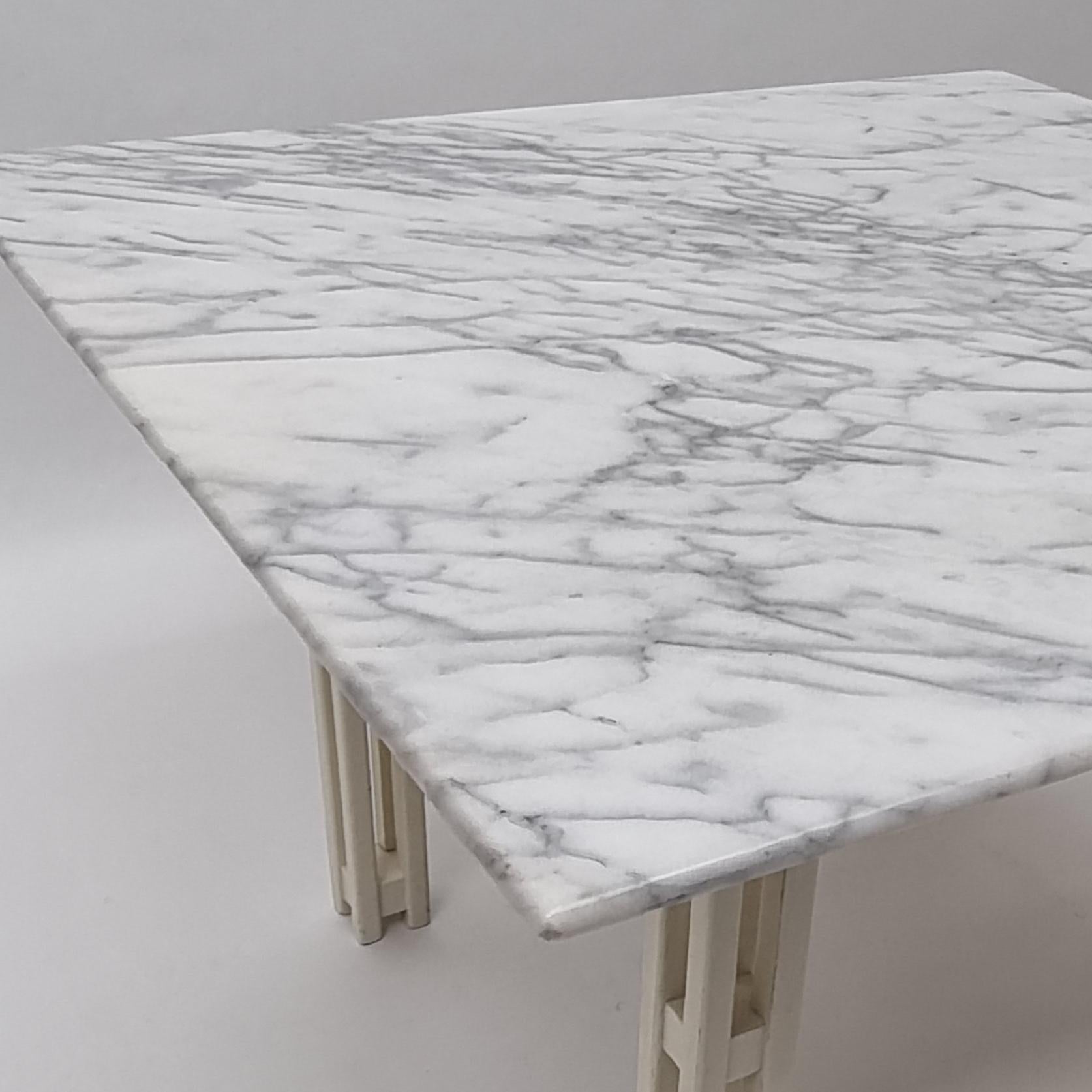 Square Dining Table in Carrara Marble and Beechwood For Sale at 1stDibs ...