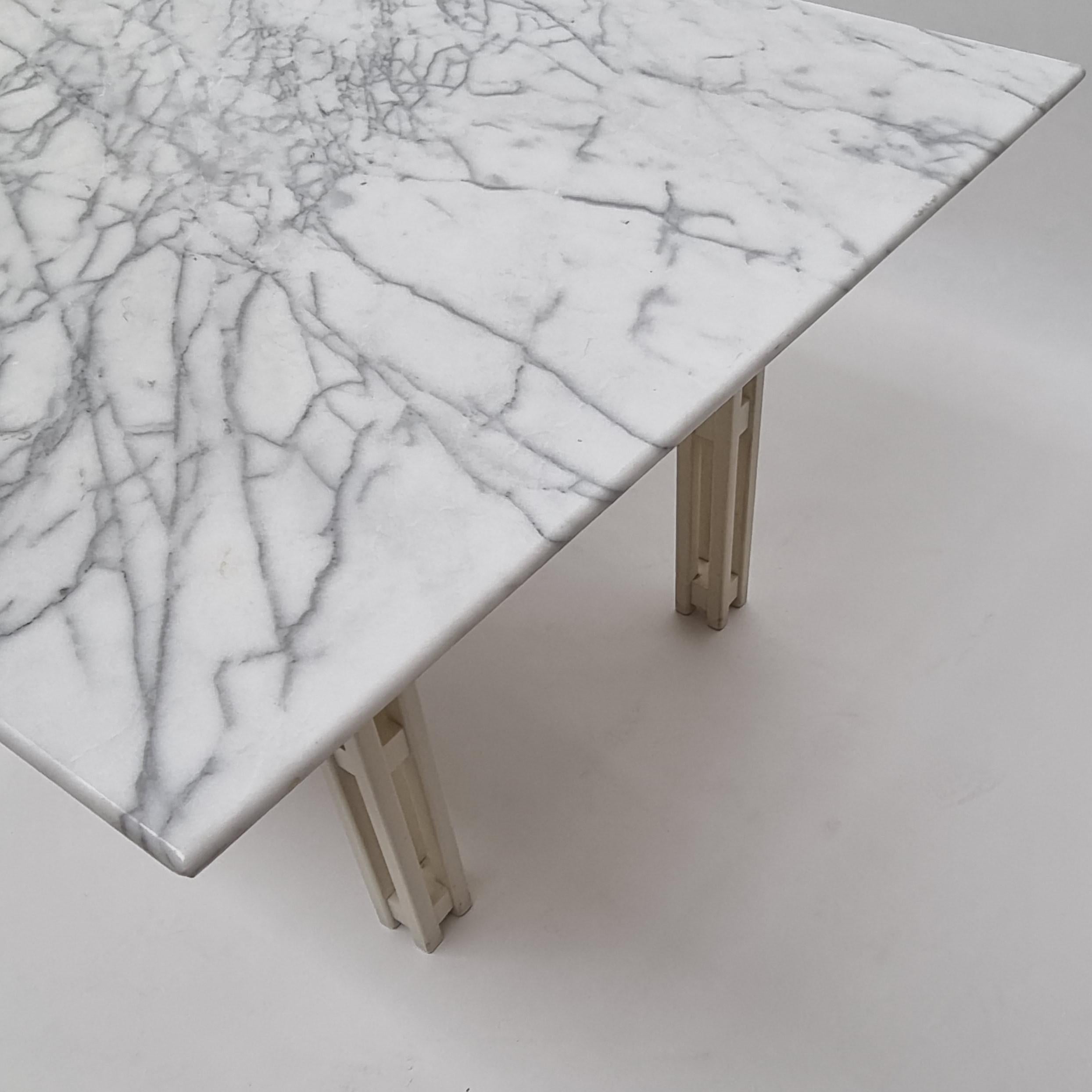 Square Dining Table in Carrara Marble and Beechwood For Sale at 1stDibs ...