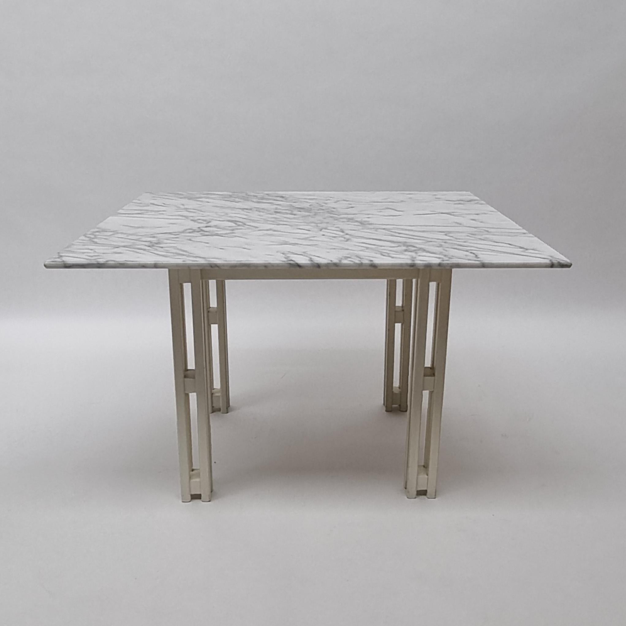 Square Dining Table in Carrara Marble and Beechwood For Sale at 1stDibs ...
