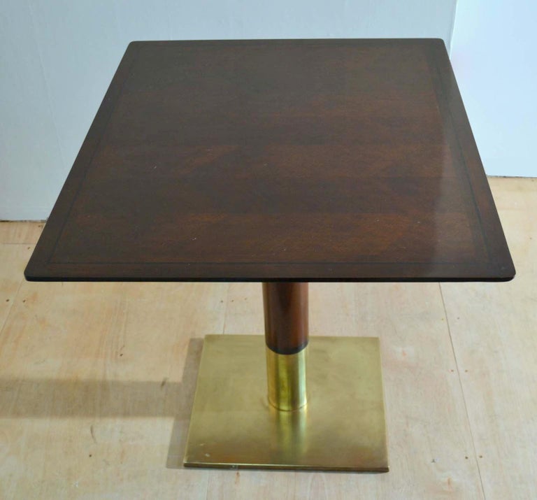Square Dining Table on Centre Base and Bronze Foot at 1stDibs